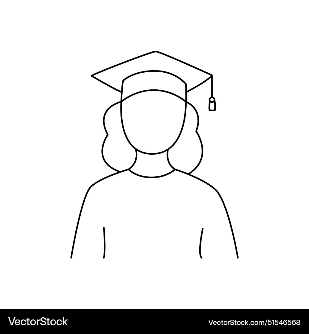 Female student in a graduation cap Royalty Free Vector Image