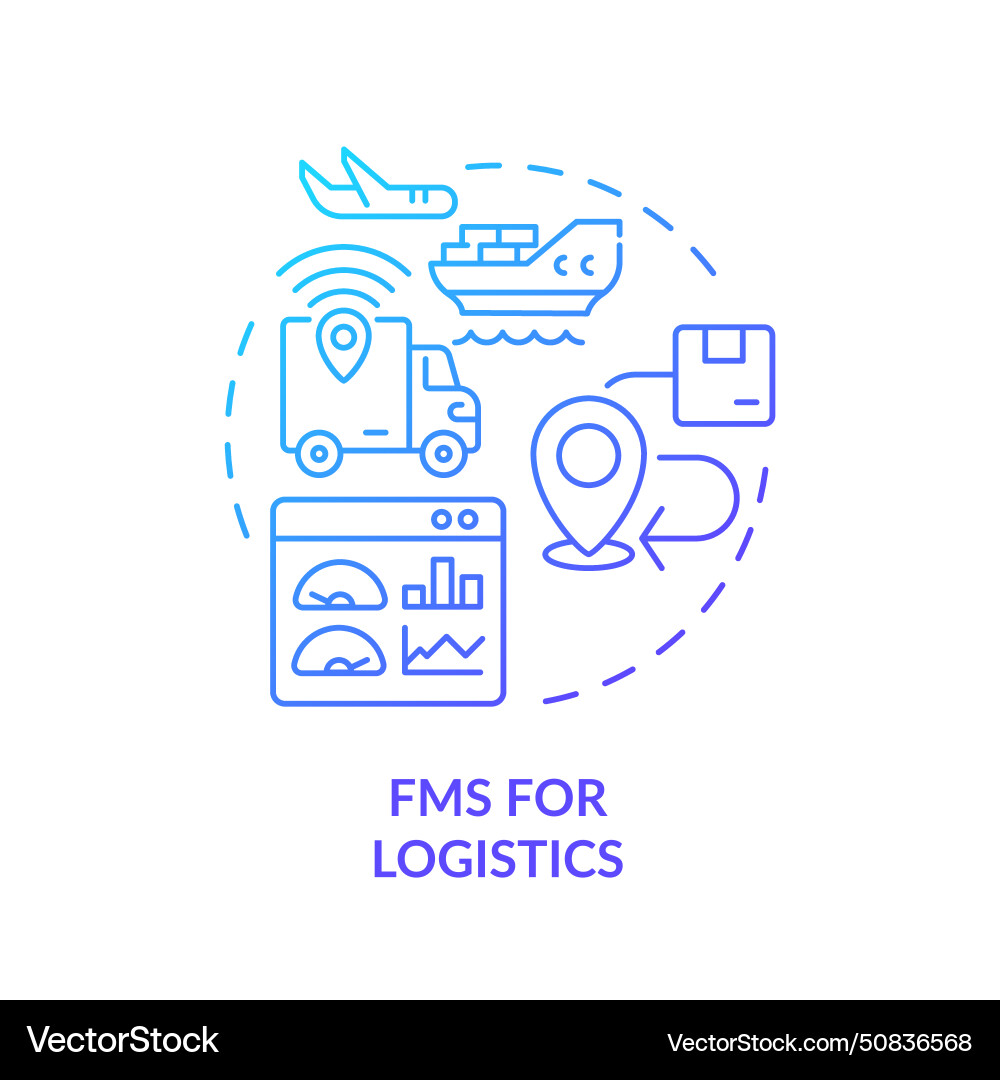 Fms for logistics blue gradient concept icon Vector Image