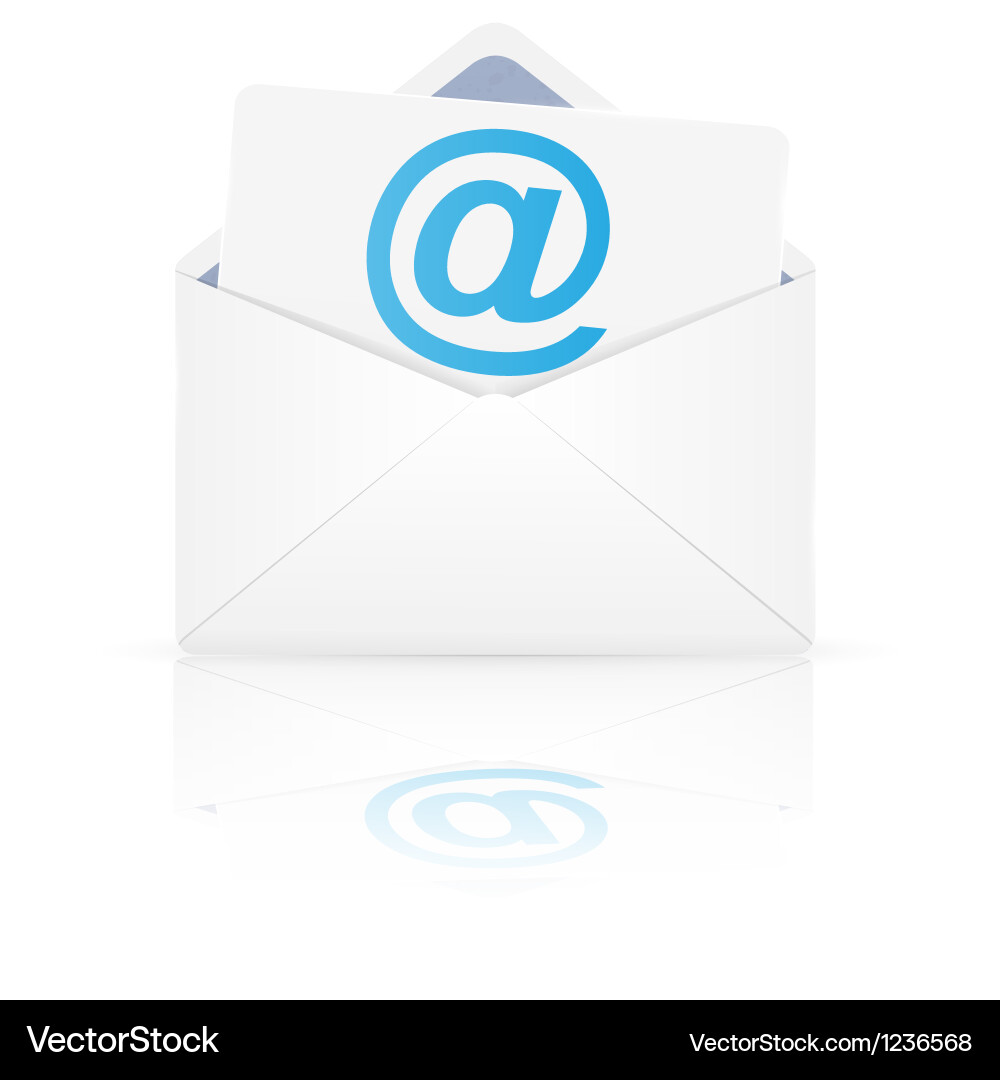 Open envelope with email Royalty Free Vector Image