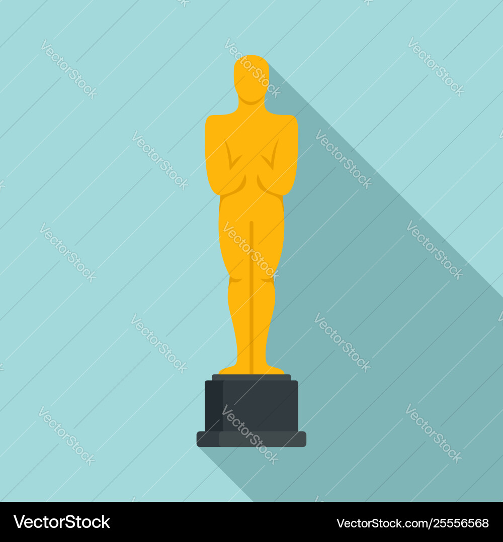 Oscar statue icon flat style Royalty Free Vector Image