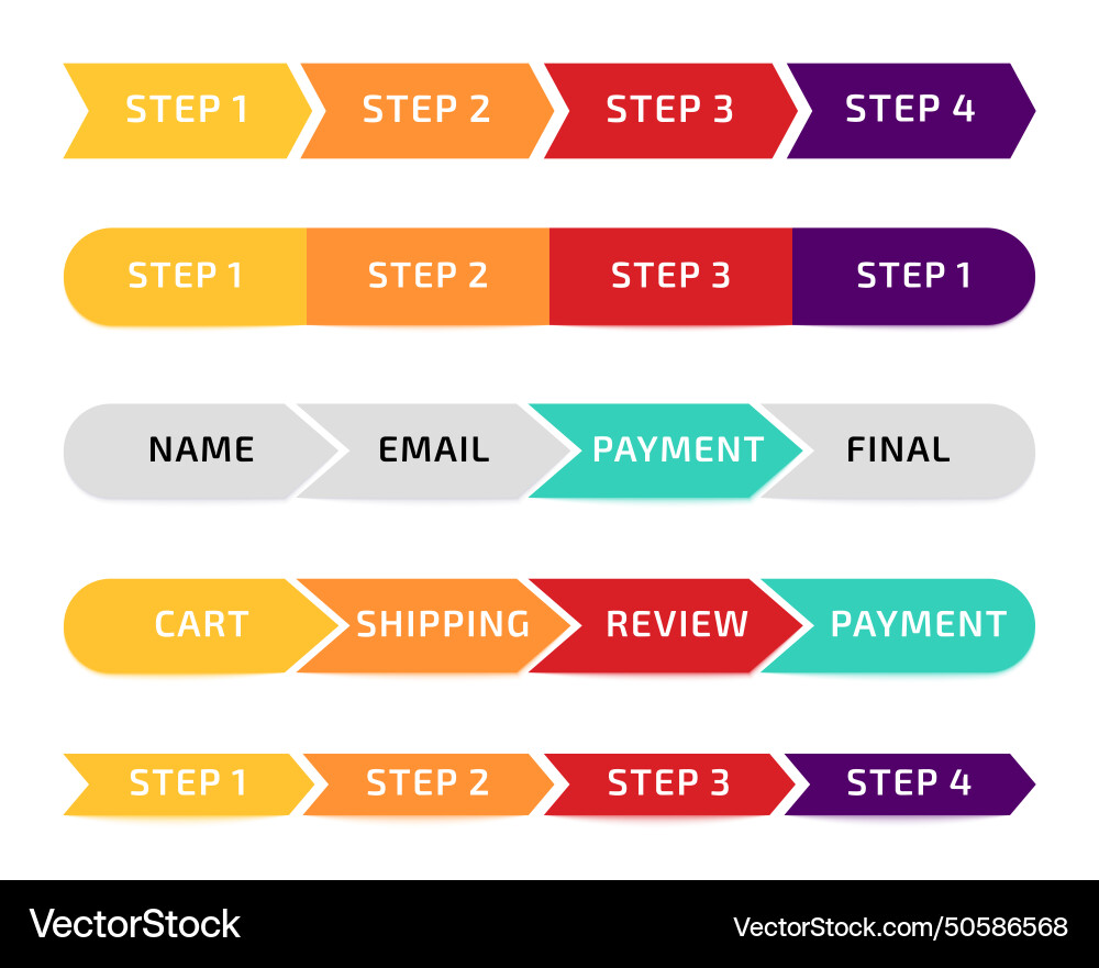 Progress bar infographic design sequence step Vector Image