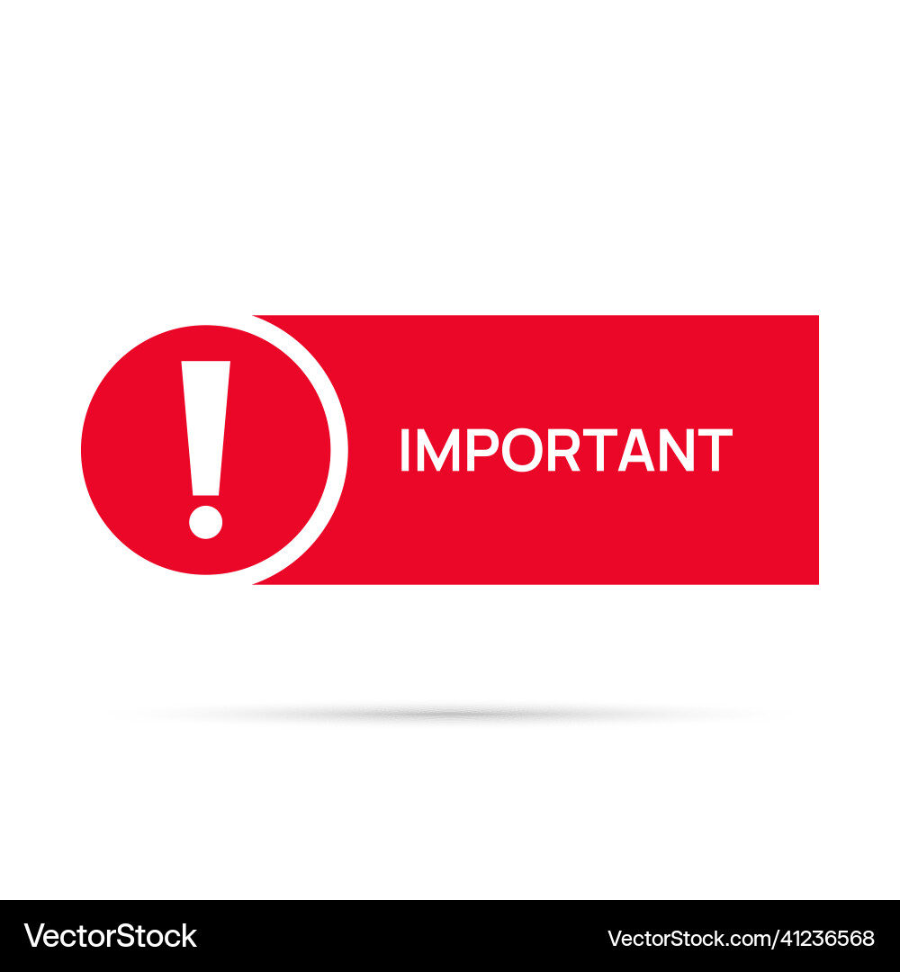 Red banner with exclamation mark Royalty Free Vector Image