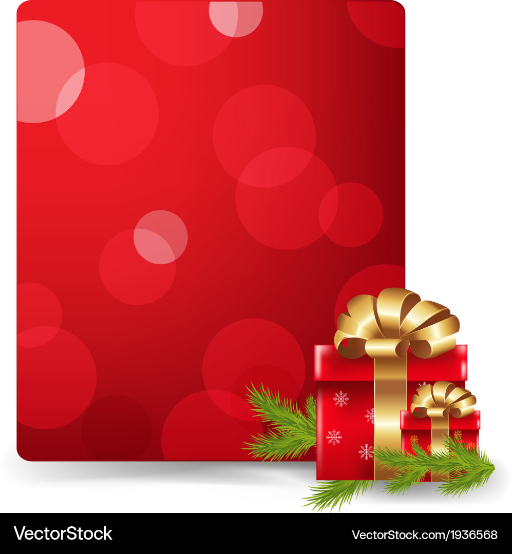 Red blank gift tag and box Royalty Free Vector Image
