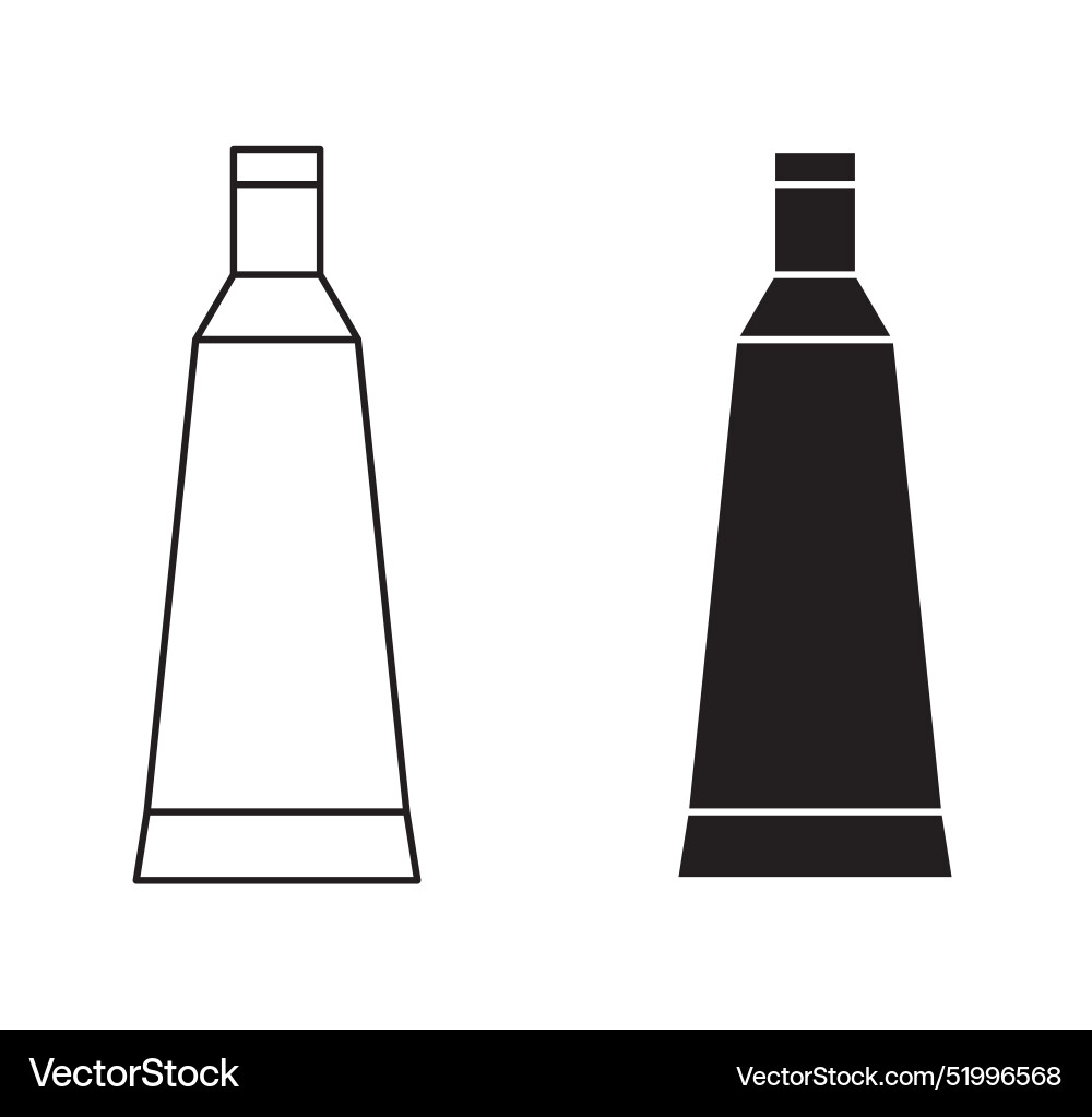 Toothpaste tube outline icon collection or set Vector Image