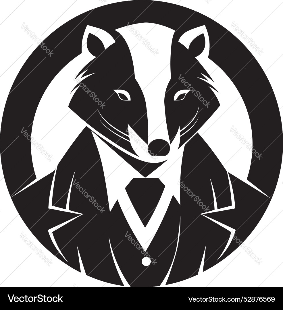 Badger clan insignia head monogram Royalty Free Vector Image