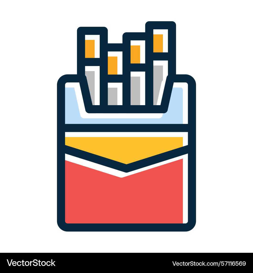 Cigarettes pack thick line filled dark colors Vector Image