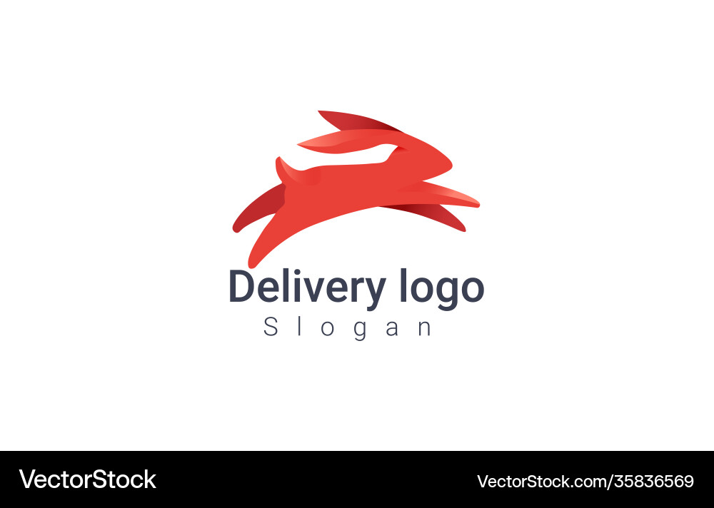 Fast rabbit logo template delivery transport Vector Image