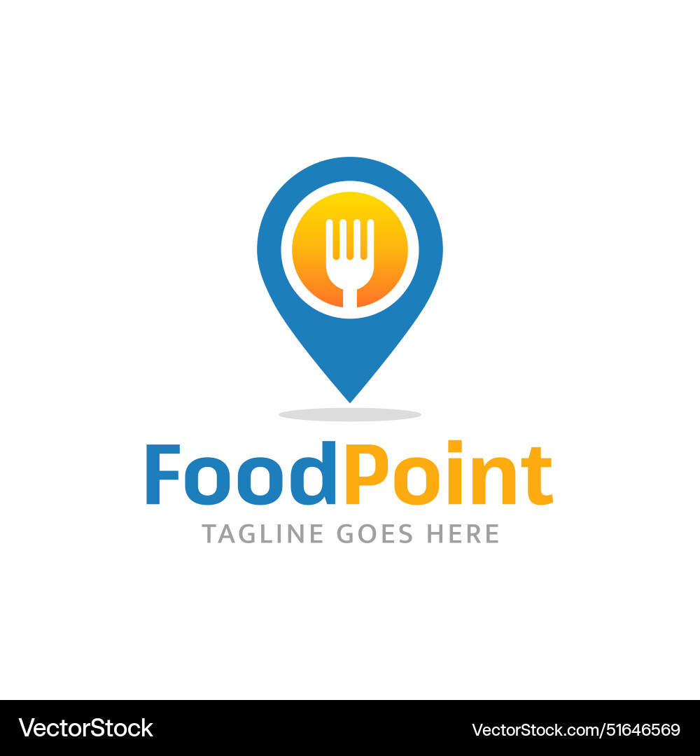Food point logo design template Royalty Free Vector Image