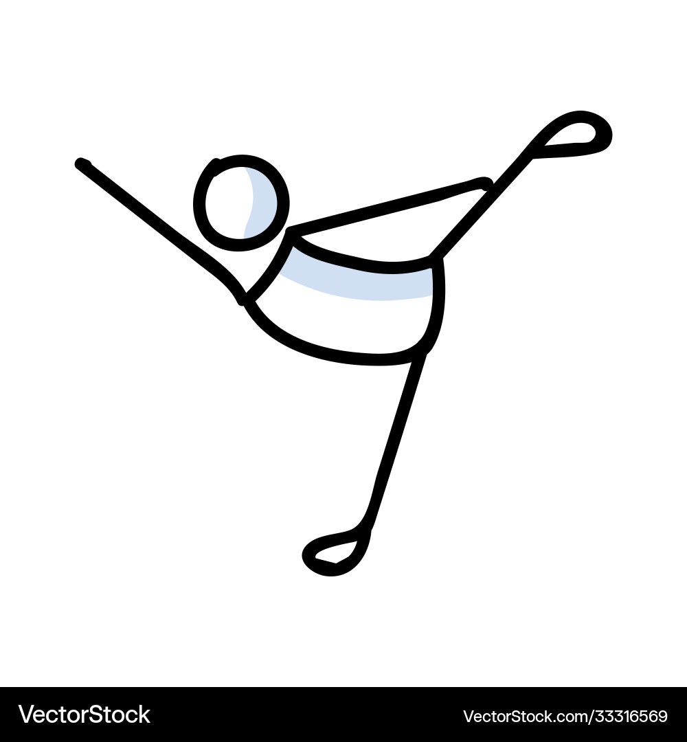 Hand drawn stickman ballet dancer concept simple Vector Image