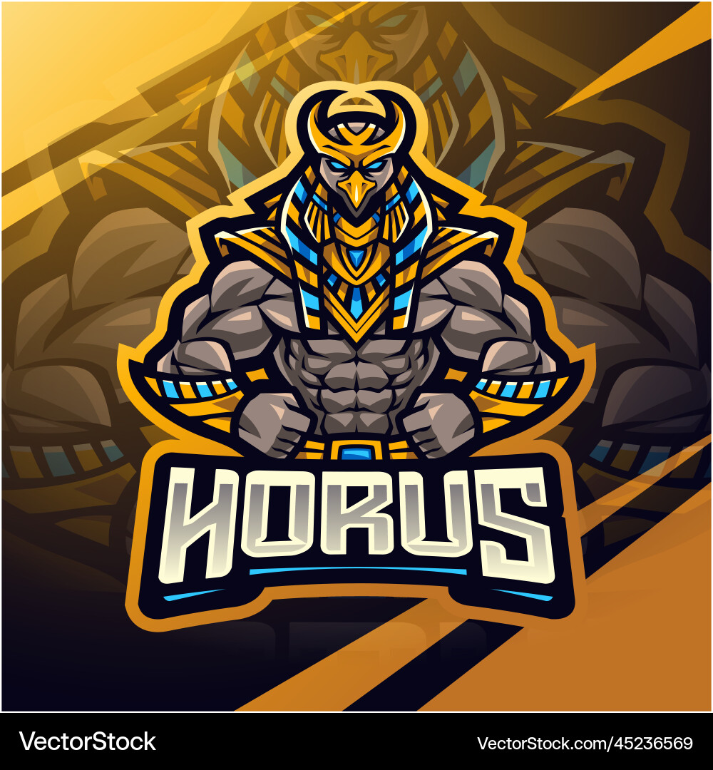 Horus fighter esport mascot logo design – Royalty-Free Vector | VectorStock