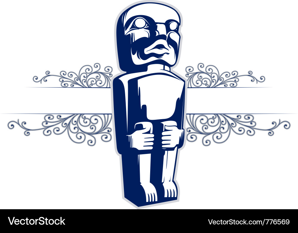 Monster stone statue Royalty Free Vector Image