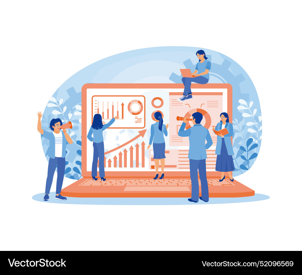 Office workers have a meeting Royalty Free Vector Image