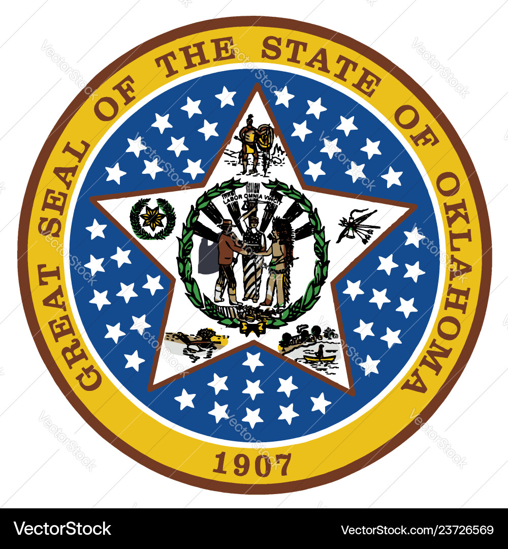 Oklahoma state seal Royalty Free Vector Image - VectorStock