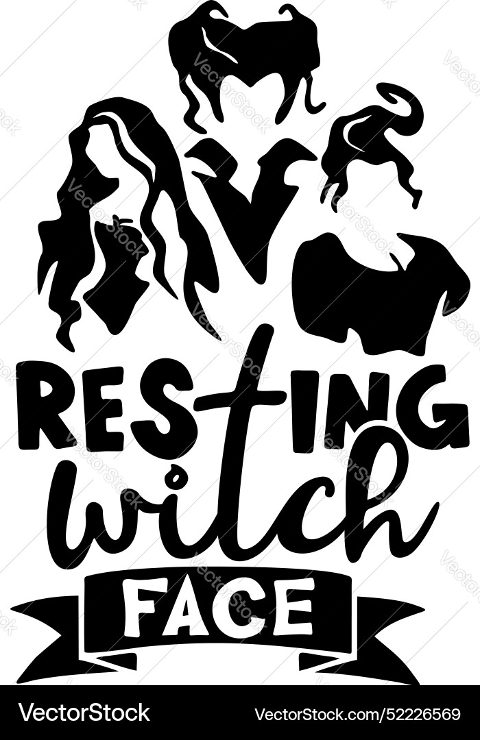 Resting witch face hocus pocus svg halloween Vector Image