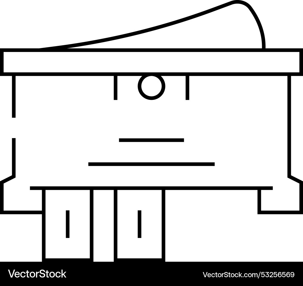 Single pole throw switch line icon Royalty Free Vector Image