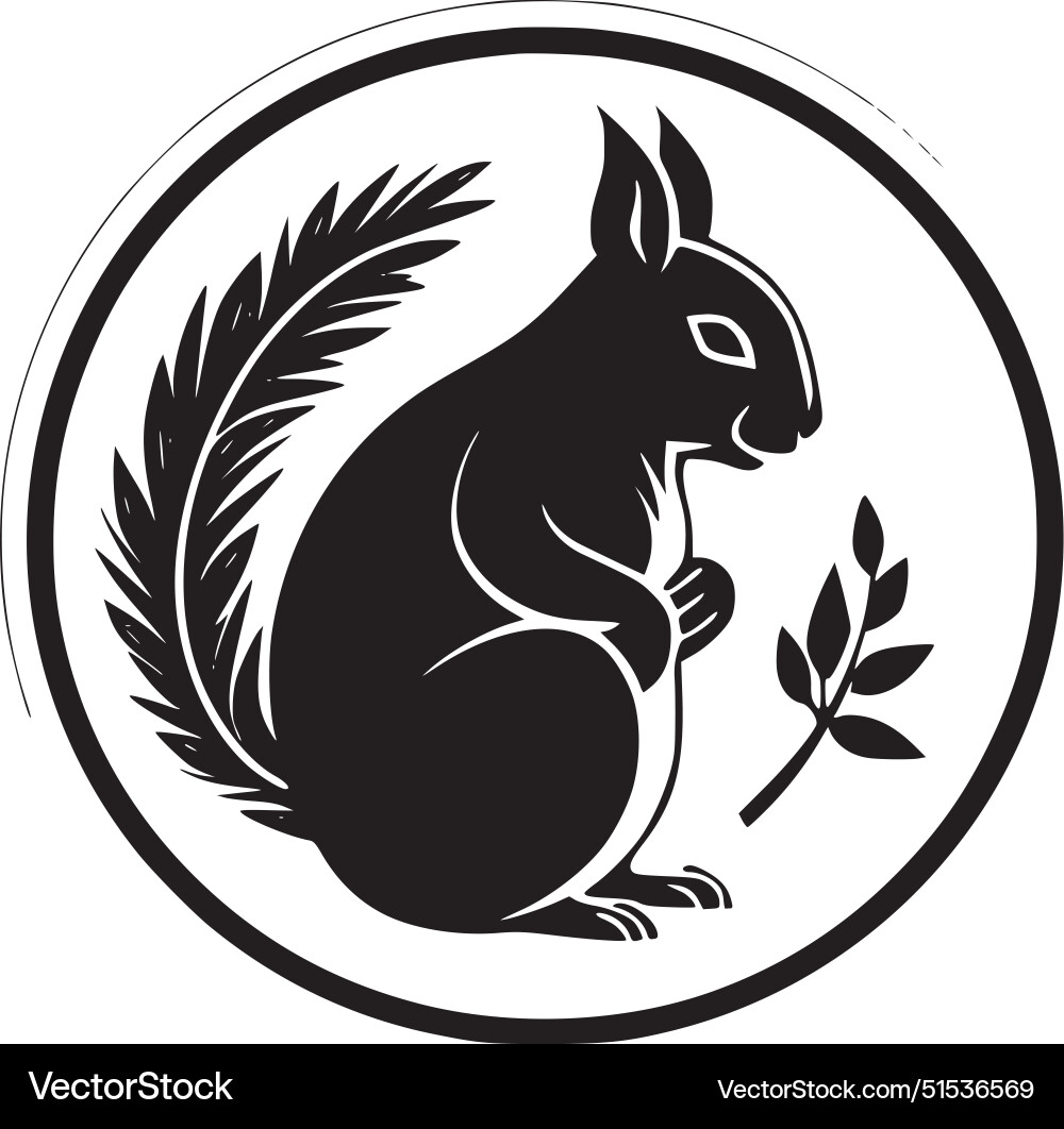 Squirrel - minimalist and simple silhouette Vector Image