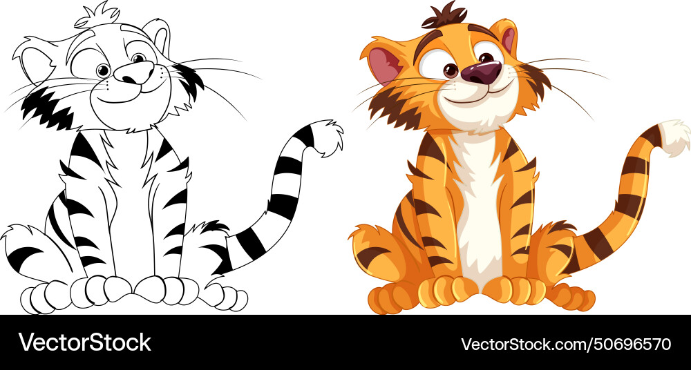 A happy playful tiger cub Royalty Free Vector Image