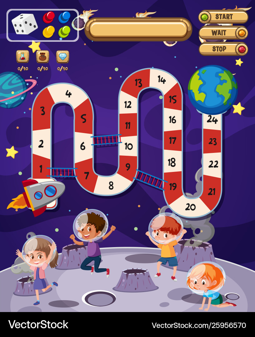 A space game template Royalty Free Vector Image