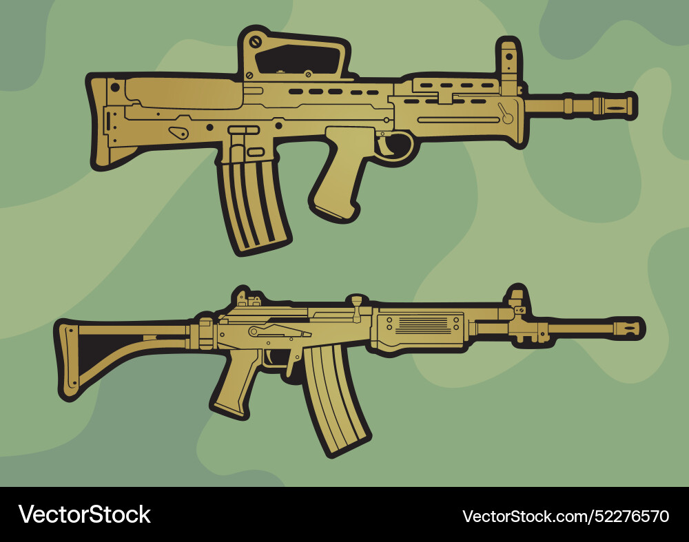 Assault rifle sticker Royalty Free Vector Image