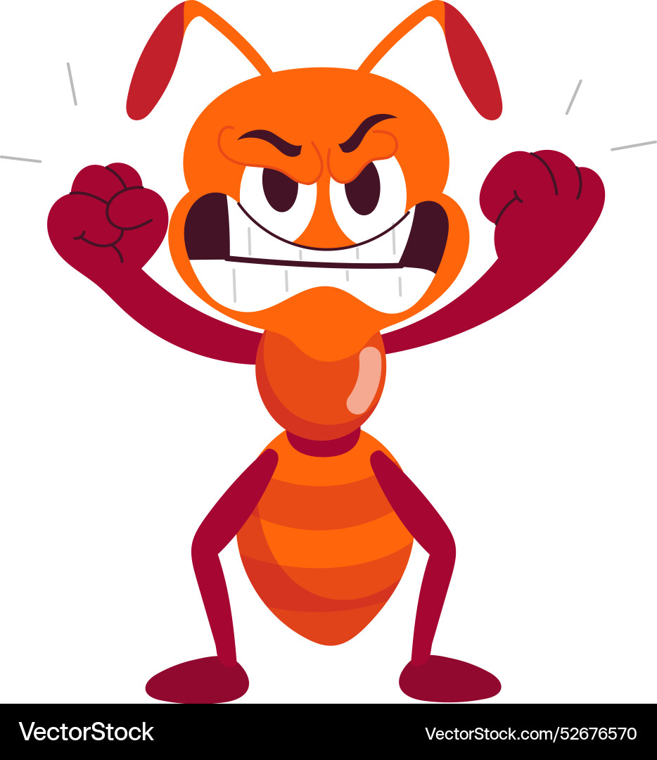 Basic rgbcomic style sticker of ant angry Vector Image
