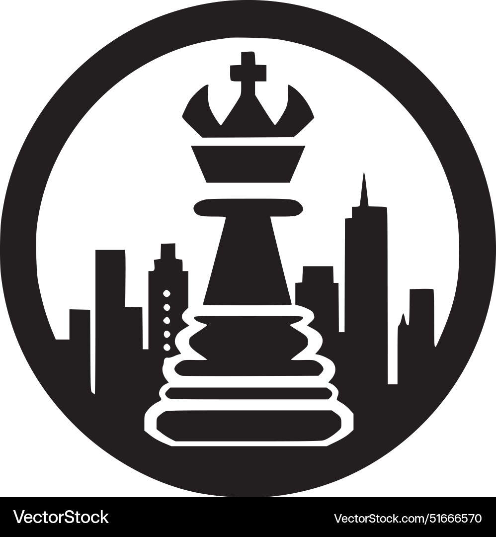 Chess - minimalist and flat logo Royalty Free Vector Image