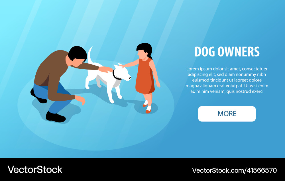 Dog owner horizontal banner Royalty Free Vector Image