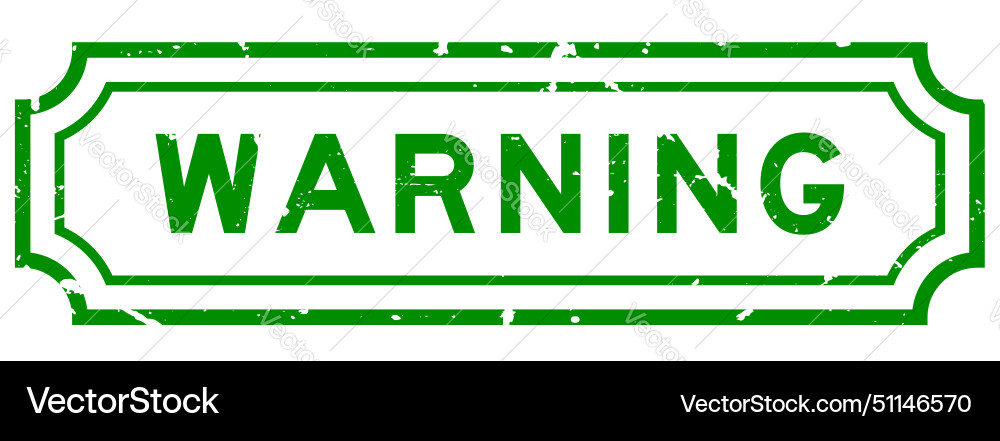 Grunge green warning word rubber seal stamp Vector Image