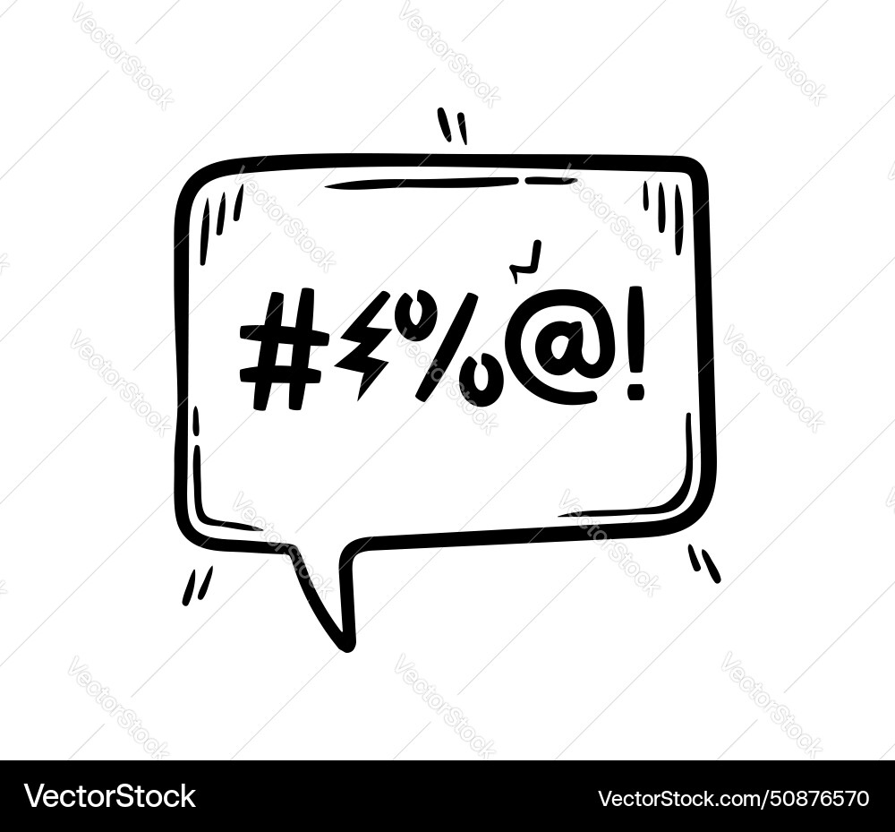 Hate angry talk comic swear speech bubble curse Vector Image