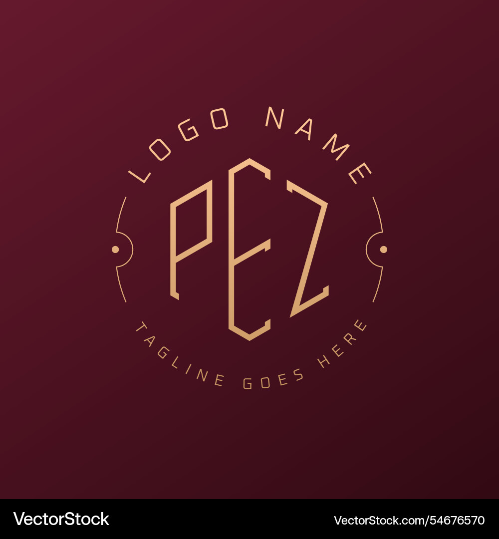 Luxury pez logo design elegant letter Royalty Free Vector