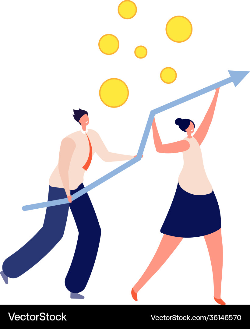 Menschen die Finanz-Chart-Geschäft steigern Vektorbild