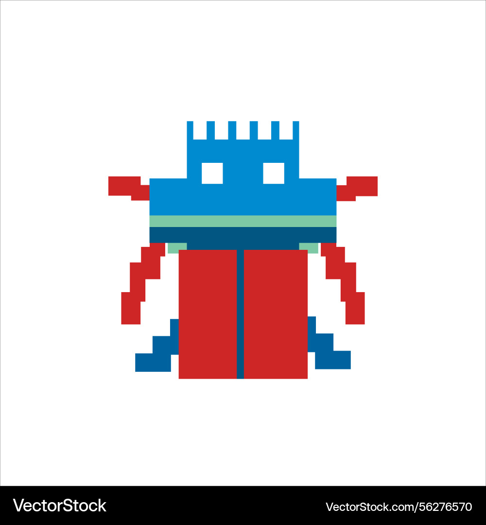 Pixelated of monster character Royalty Free Vector Image