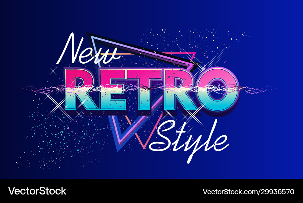 Retro Cyber Wave Banner Royalty Free Vector Image