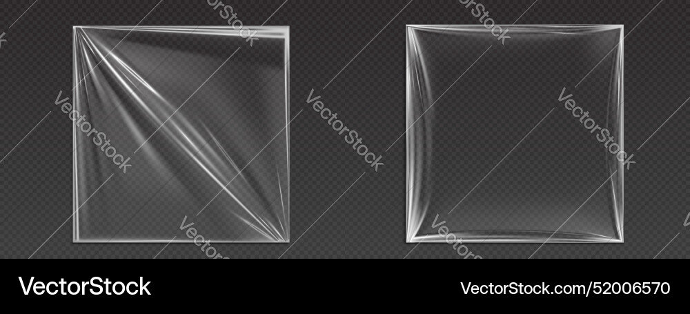 Square plastic film pieces set Royalty Free Vector Image