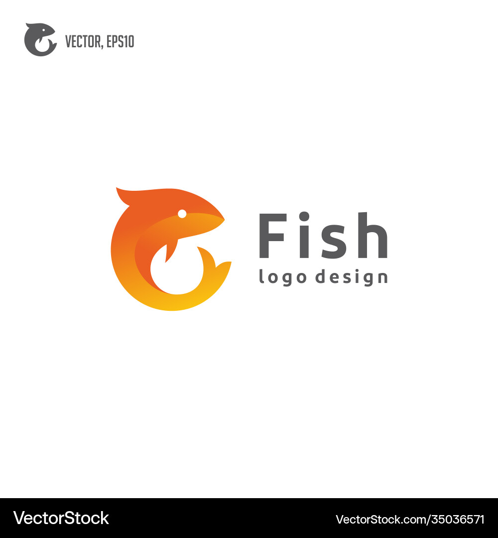 Circular fish logo design Royalty Free Vector Image