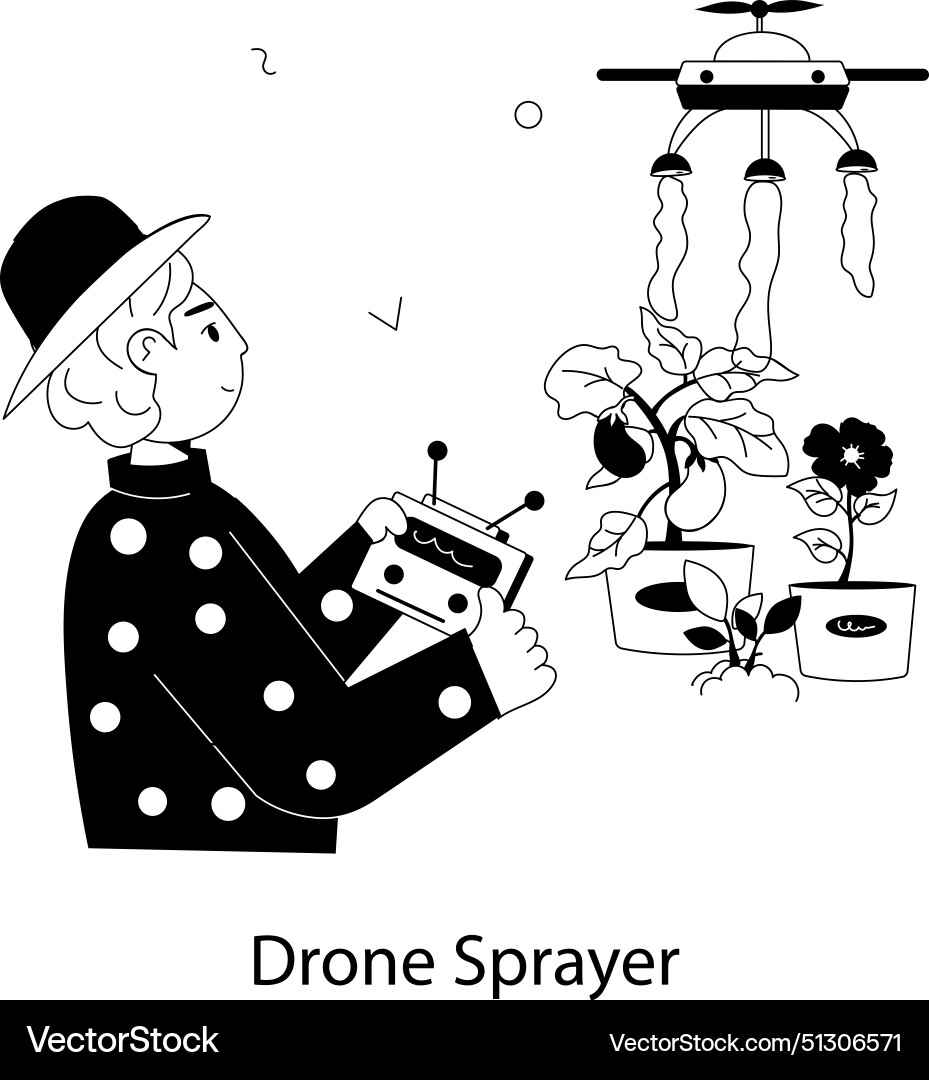 Drone sprayer Royalty Free Vector Image - VectorStock