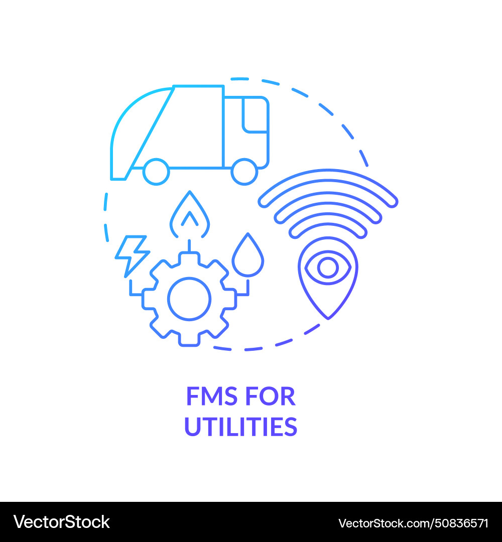 Fms for utilities blue gradient concept icon Vector Image