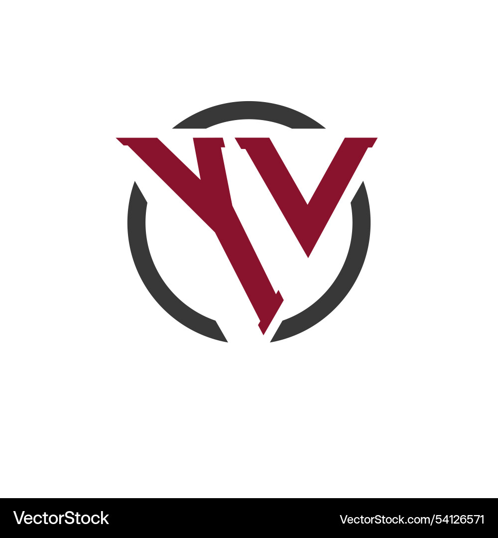 Letter yv monogram logo in bold triangle design Vector Image