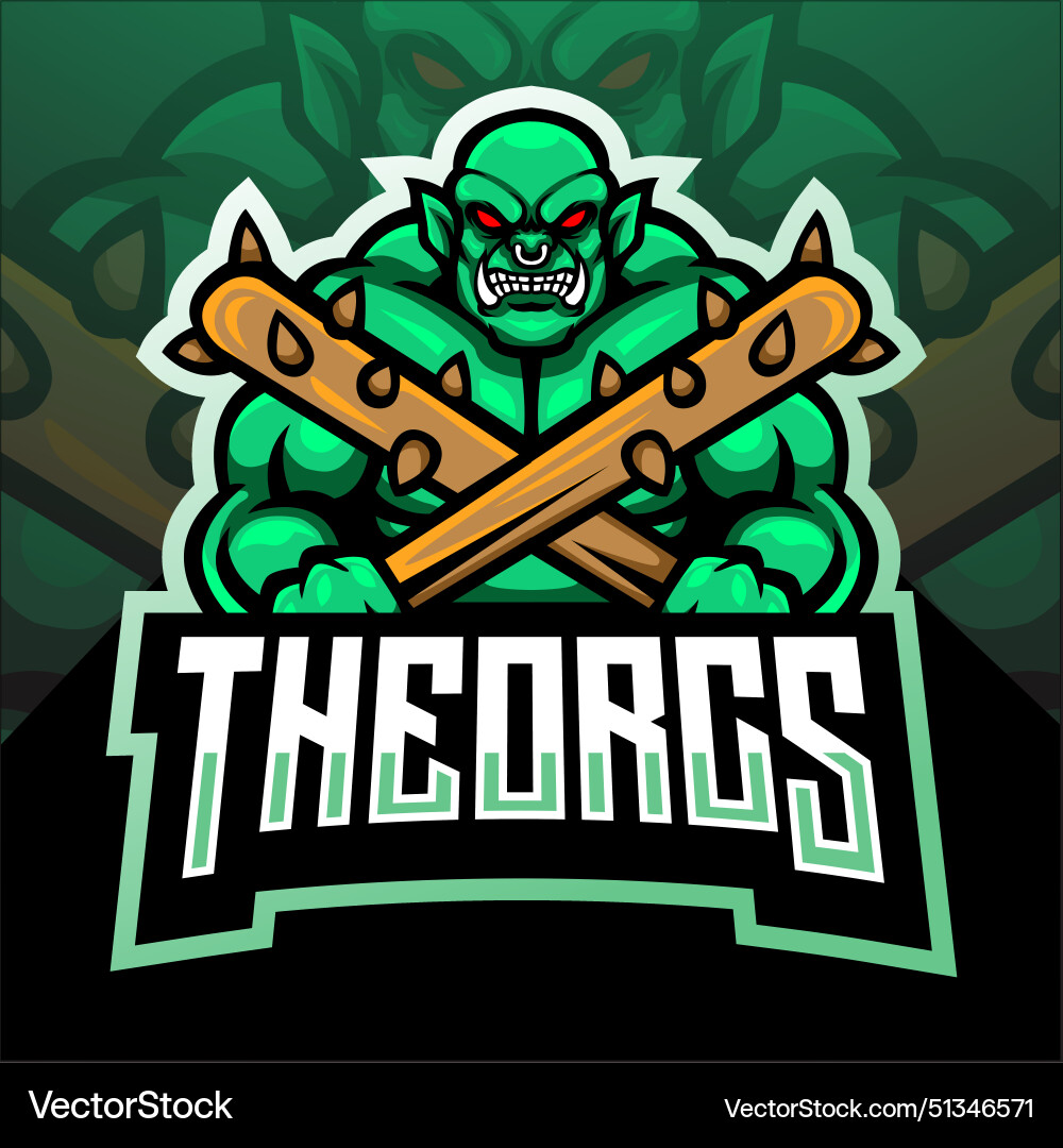 Orc mascot esport logo design Royalty Free Vector Image