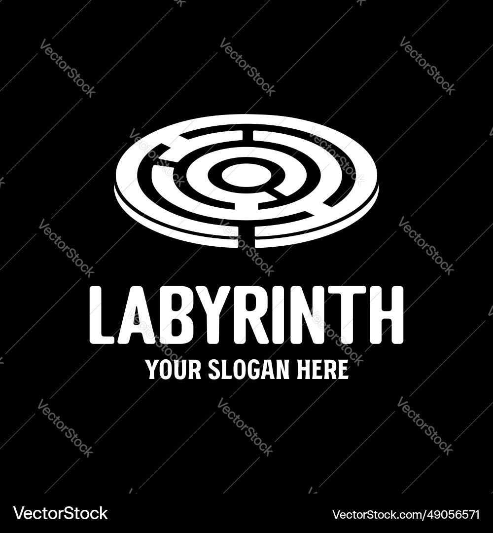 Simple minimalist 3d maze labyrinth logo icon Vector Image