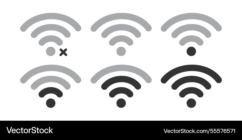 Wifi network and antenna wireless status internet Vector Image