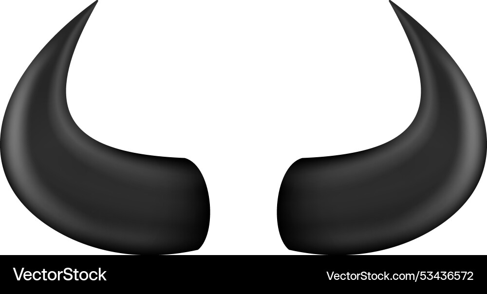 Black devil horns isolated on a white background Vector Image