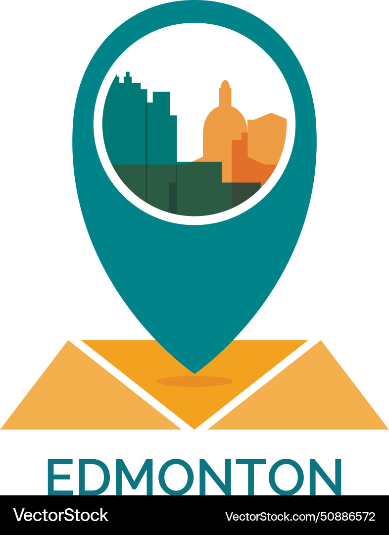 Canada edmonton map city pin point geolocation Vector Image