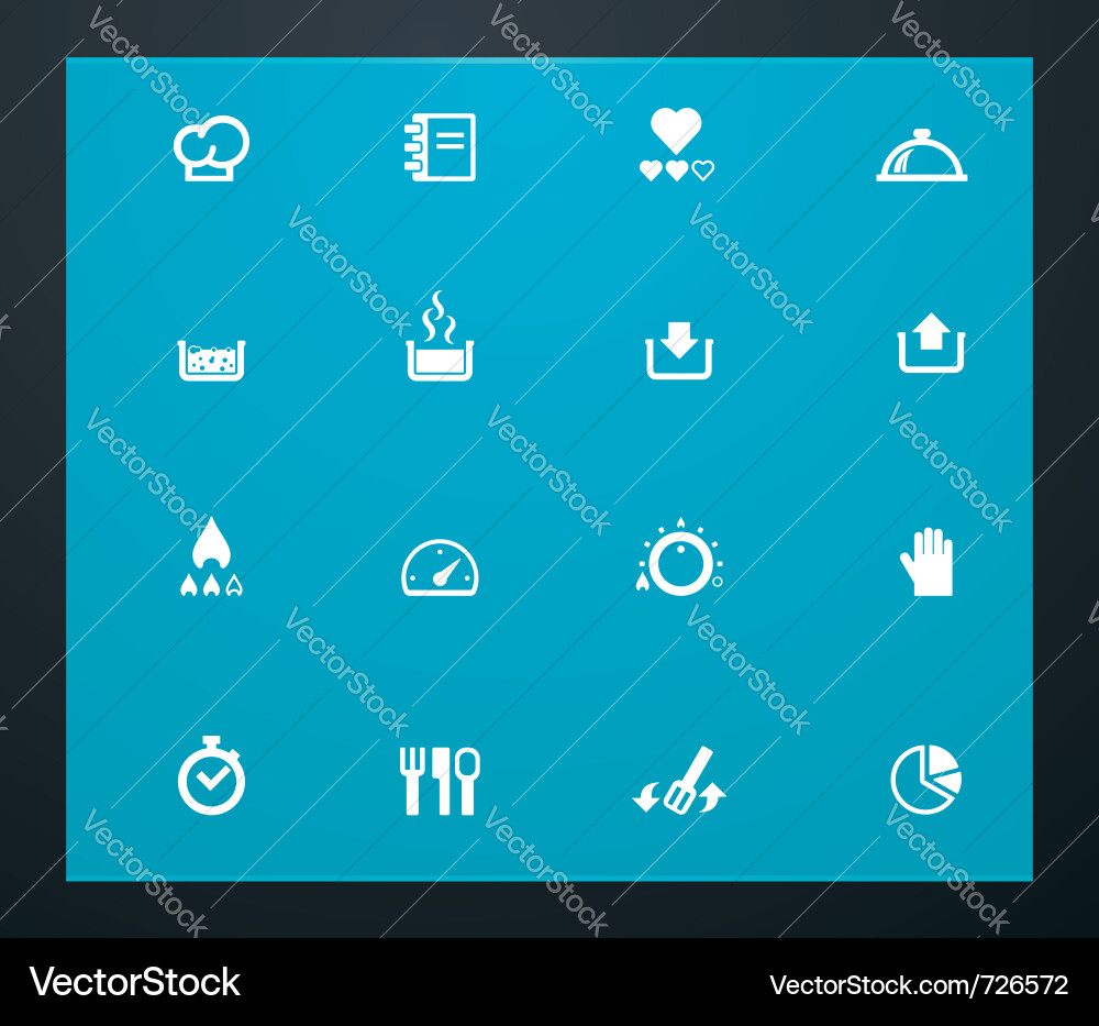 Cooking related pictograms Royalty Free Vector Image