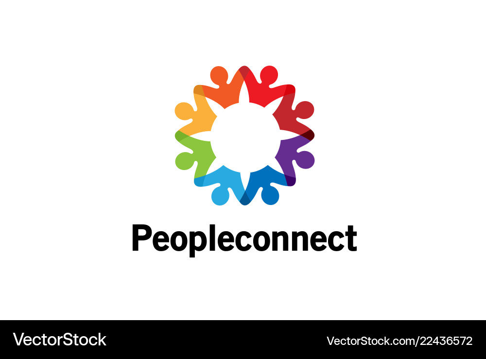 Creative colorful crowd logo Royalty Free Vector Image
