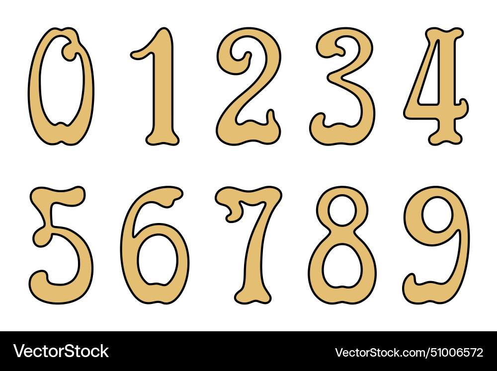 Golden home number Royalty Free Vector Image - VectorStock
