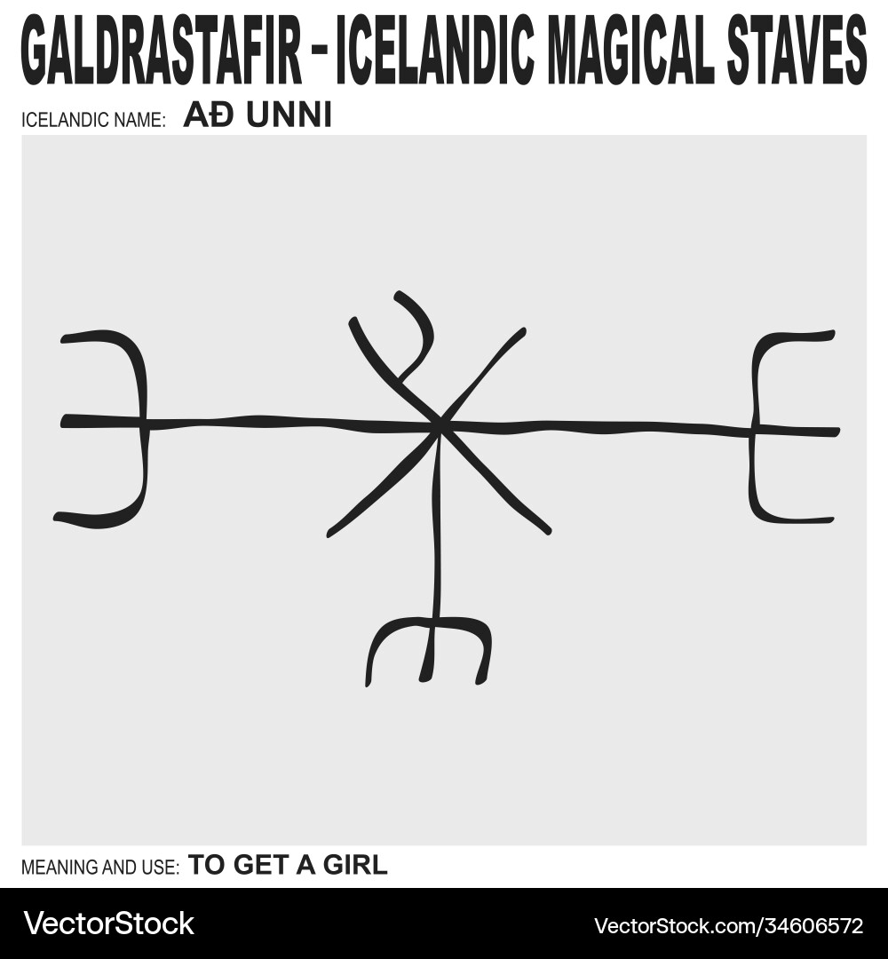 Icelandic magical staves ad unni Royalty Free Vector Image