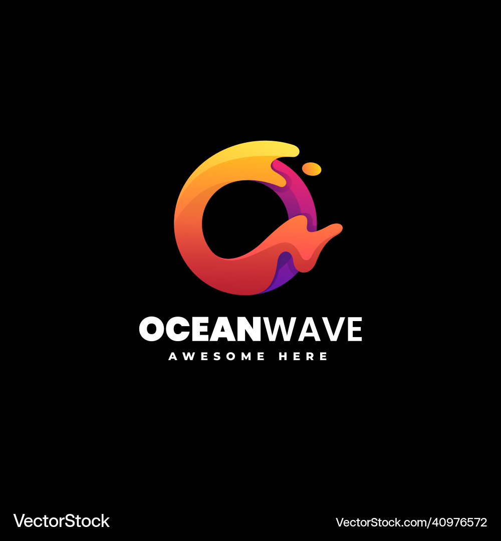 Logo letter o wave gradient colorful style Vector Image
