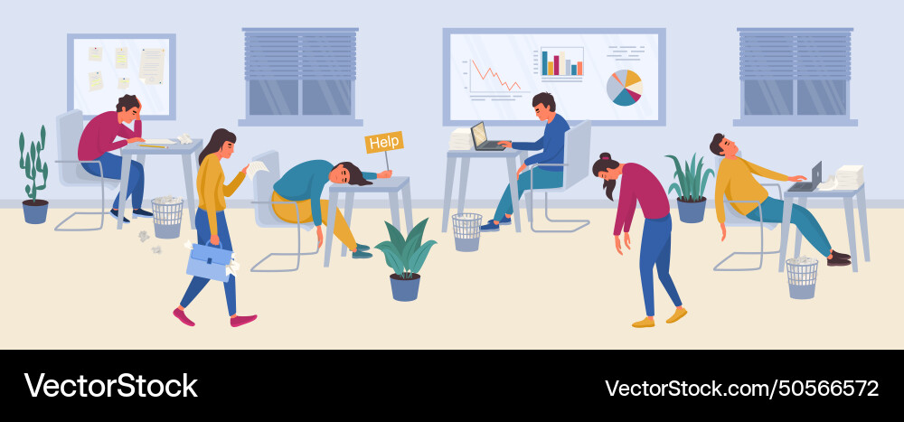 Professional burnout syndrome horizontal Vector Image