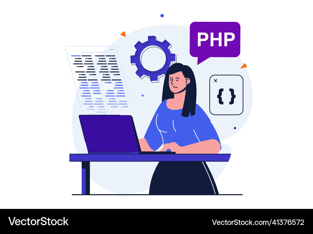 Programmer working modern flat concept for web Vector Image Programmer working modern flat concept for web Vector Image