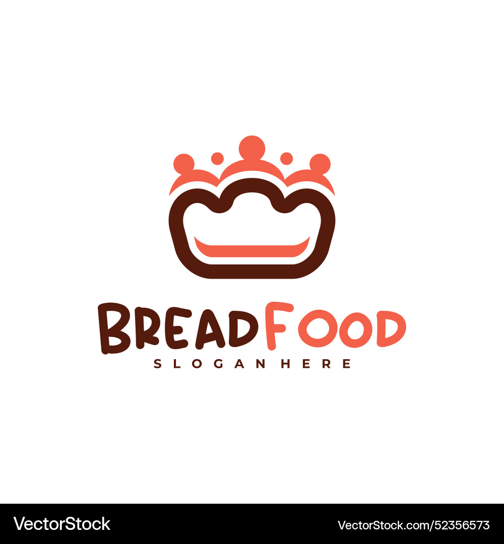 Bread crown logo template creative king Royalty Free Vector